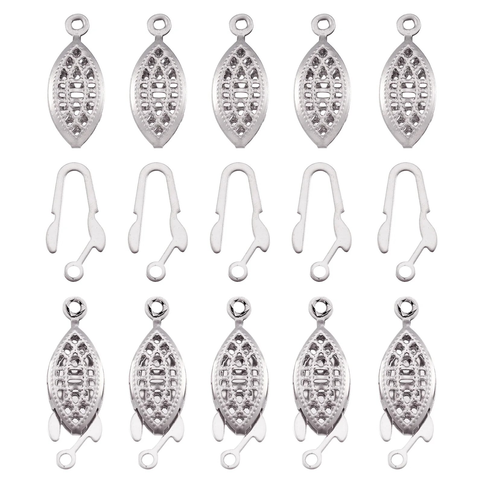 Застежки-концевики "лошадиный глаз" Steel Color, 10 шт.