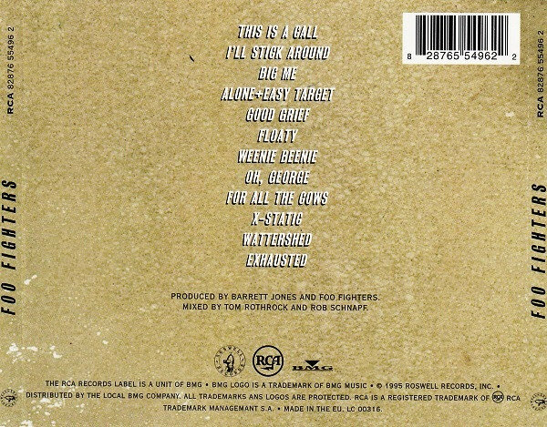 Audio CD Foo Fighters, Foo Fighters, зарубежный поп-рок, Roswell Records — фото 1