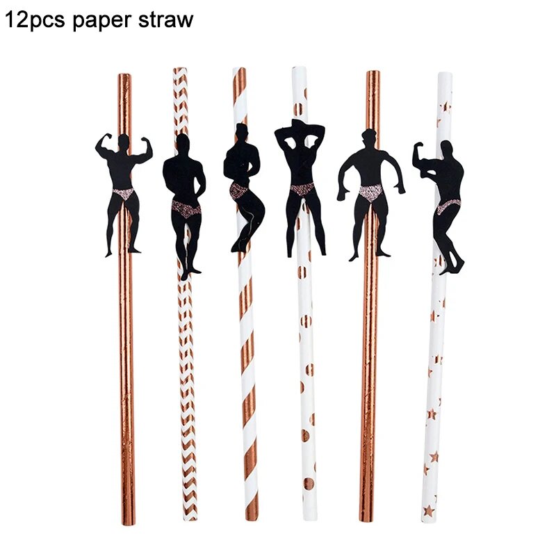 Свадебные аксессуары для девичника 12pcs paper straws