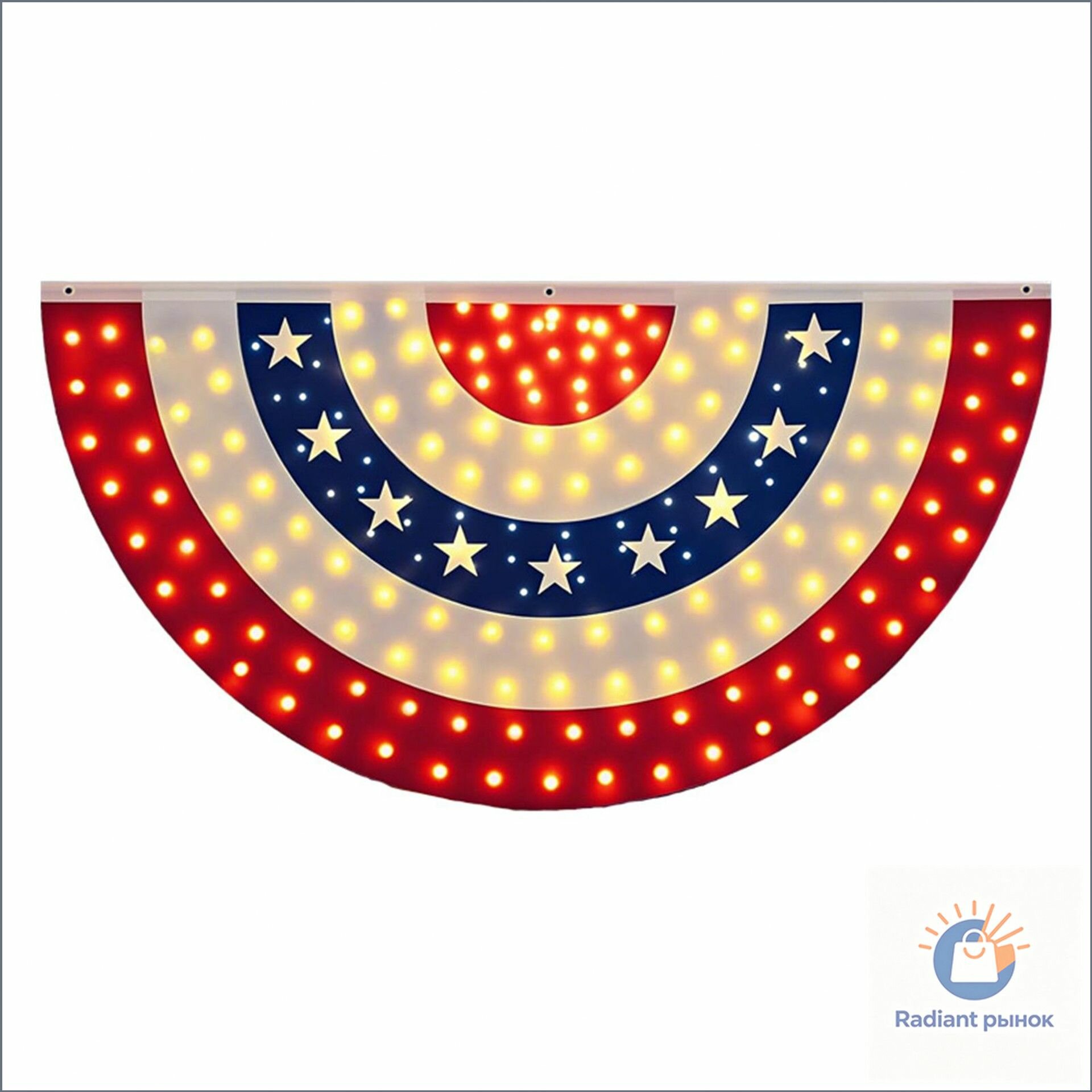 Баннер для праздника "Звезды на полукруглом флаге", 180 см