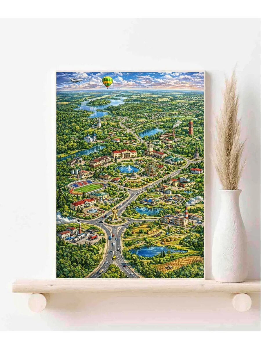 Старые Дороги, Беларусь, Fantasy Map, Карта, Плакат 30x42см