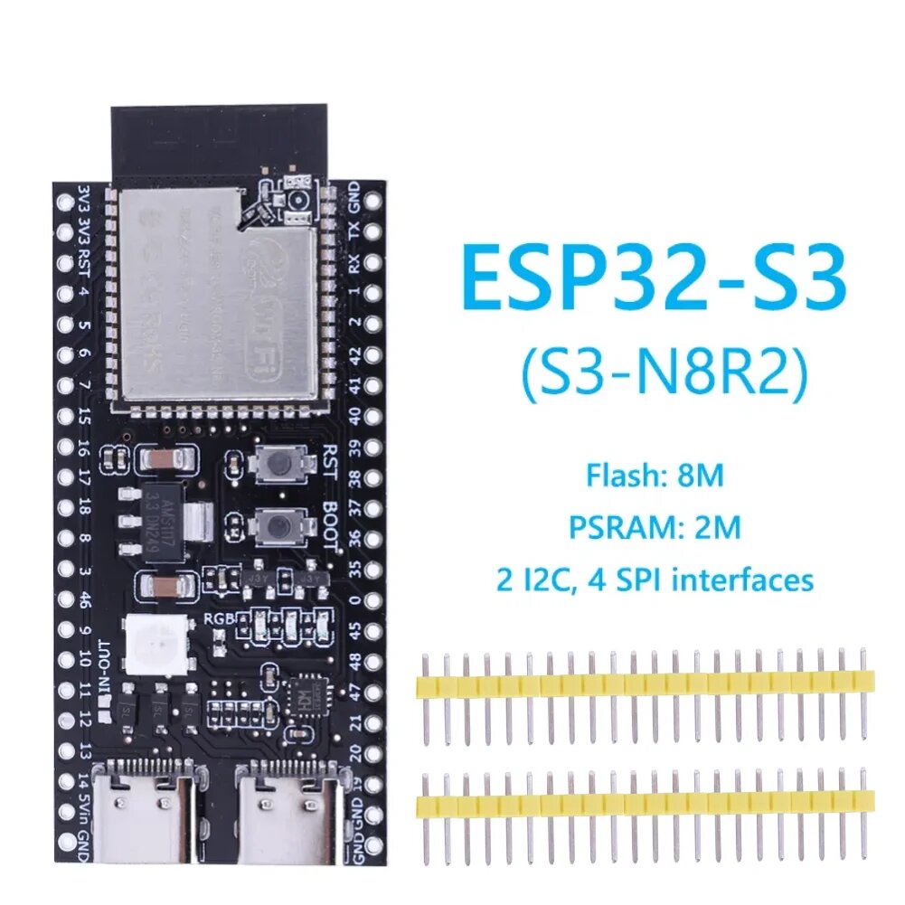 ESP32 S3 N16R8 N8R2 Двойная плата разработки Type-C ALLOYSEED S3 N8R2