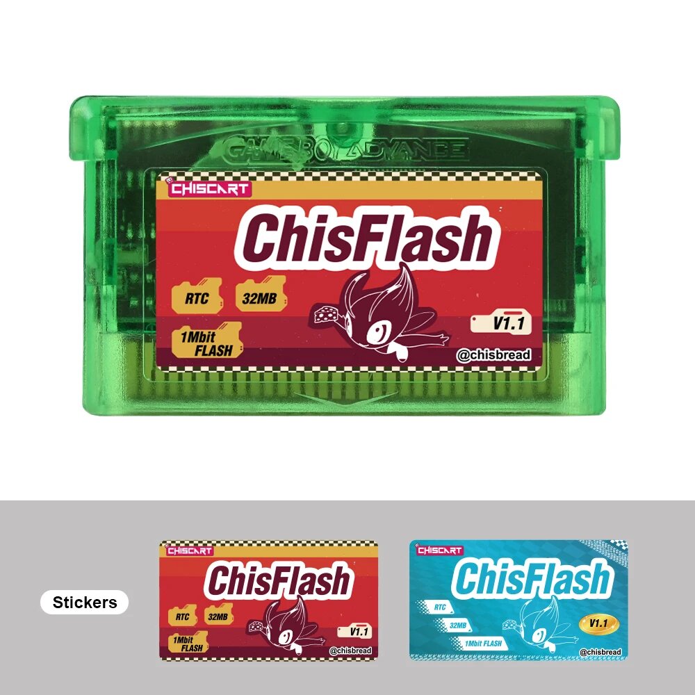 Читер-картридж ChisFlash V1.1 RTC Edition для Nintendo GBA/GBA SP/GB Micro/DS/DS V1.1 Emerald Green