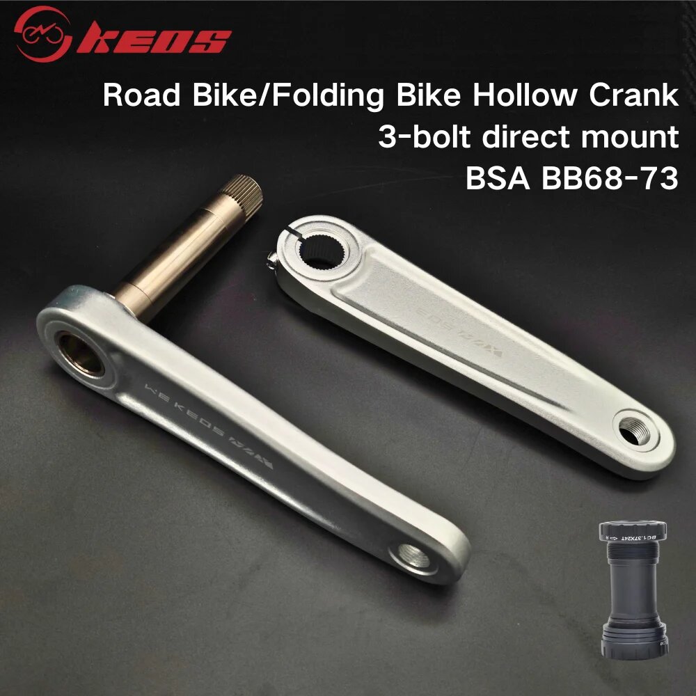 Шатуны KEOS 34-52T черный/серебристый 165mm, Silver Crank BB