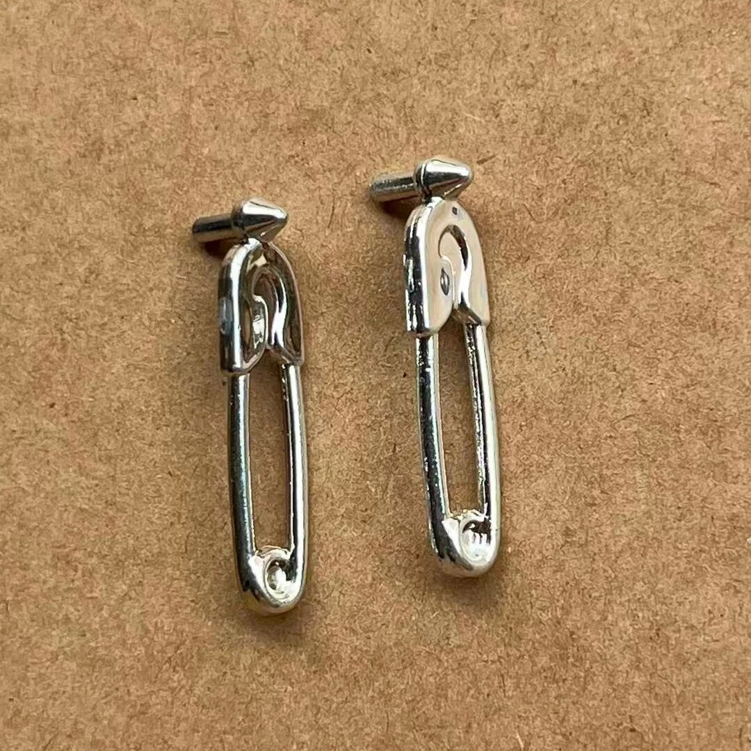 Серьги Safety Pin серебряные, Color: NO.4