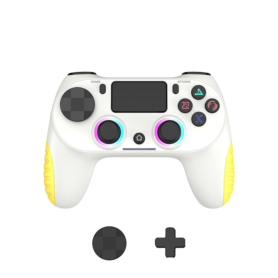 P4 беспроводной игровой контроллер для ПК и Xbox 360 с RGB-подсветкой, вибрацией и 6-осевым датчиком движения - белый с
