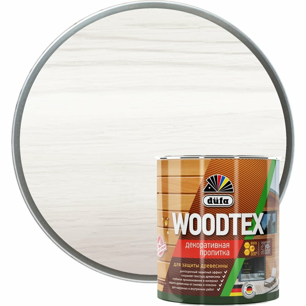 Пропитка Wood Tex белая, 0.9 л Н0000006092