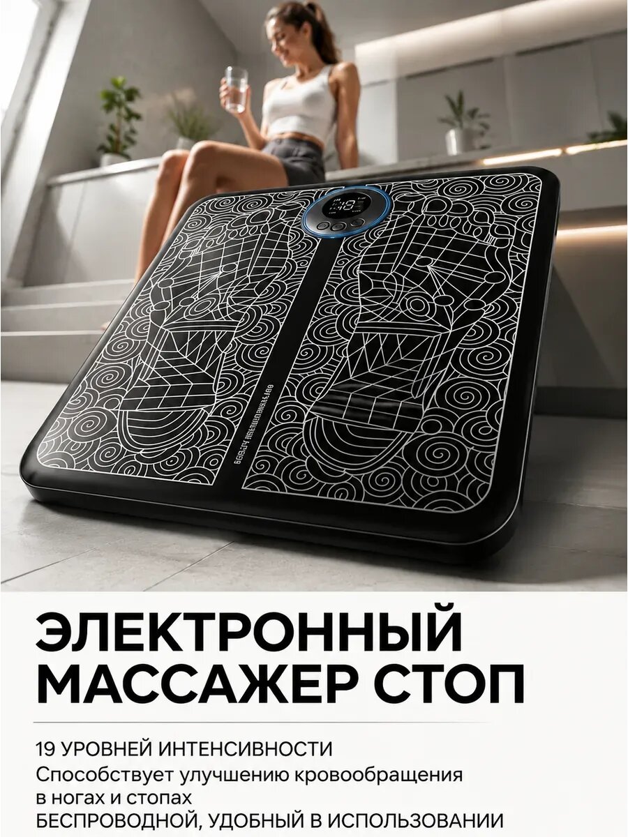 Массажер EMS электрический для ног