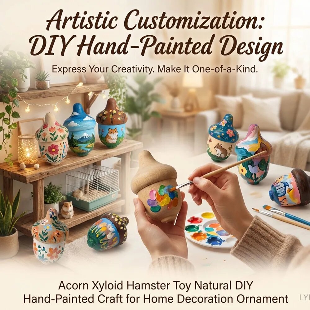DIY набор игрушка для хомяков деревянный желудь ручной росписи