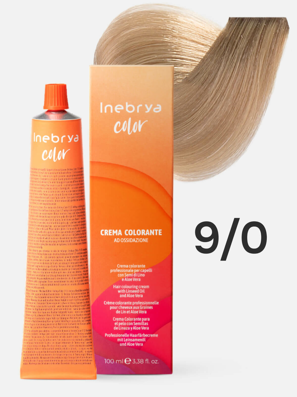 Крем - краска для волос профессиональная Inebrya Color Professional 9/0 Блонд Натуральный, 100 мл