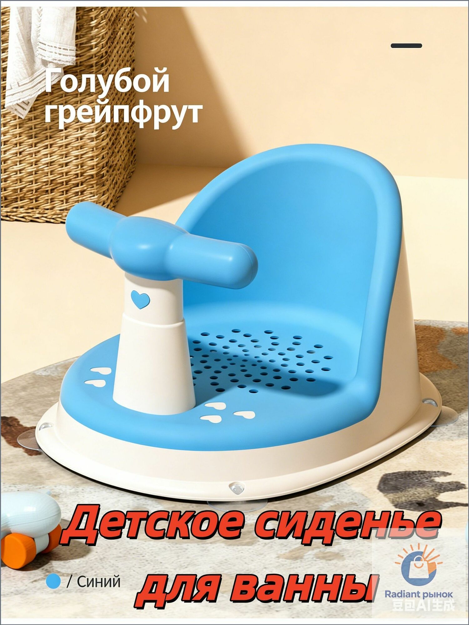 Детское кресло для купания-синее