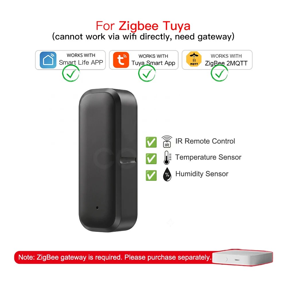 Coolo Туя Zigbee ИК-пульт дистанционного управления с датчиком температуры и влажности