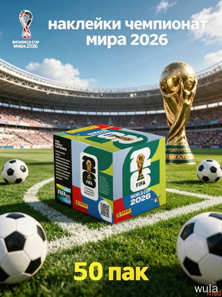 Набор наклеек FIFA WORLD CUP 2026/Чемпионат мира/ 50 пак