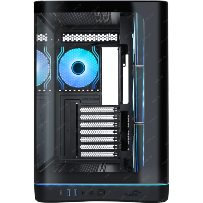 SAMA V62S-BKADA4X1-GL Корпус ПК без блока питания/ Case SAMA V62S Black, Midi-Tower, TG, 4x120mm ARGB, 2xUSB 3.0 + 1xUS — фото 1