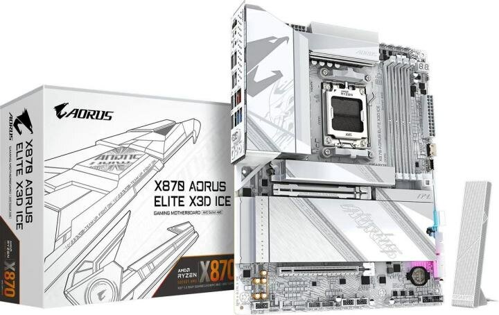 X870 A ELITE X ICE Материнская плата Gigabyte X870 AORUS ELITE X3D ICE Socket AM5 AMD X870 4xDDR5 ATX AC`97 8ch(7.1) 5G