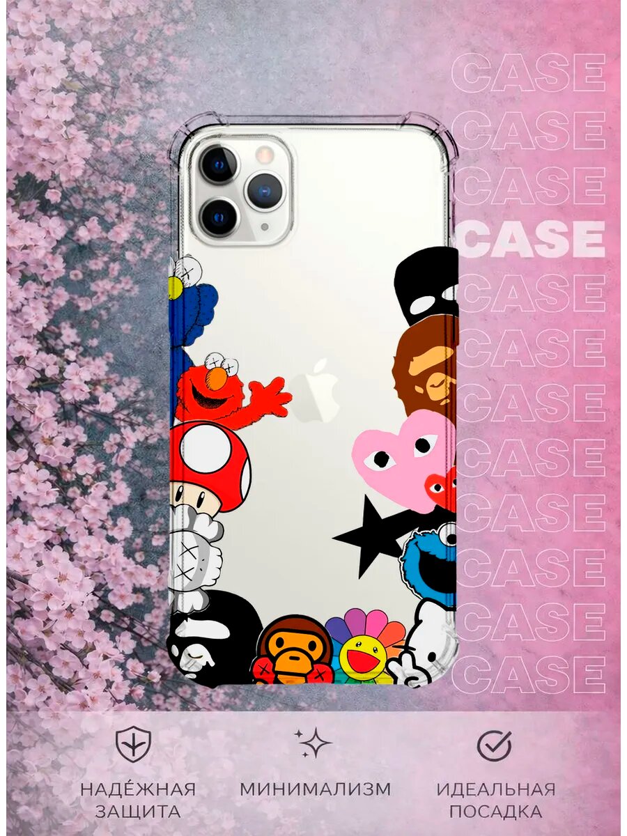 Чехол на iPhone 11 Pro Max с принтом KAWS сезам