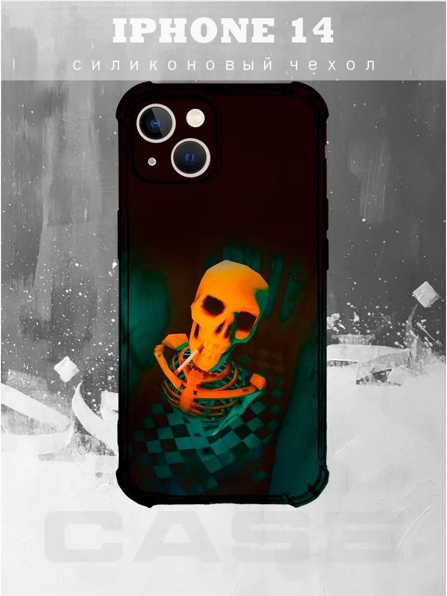 Чехол на IPHONE 14 с принтом скелет