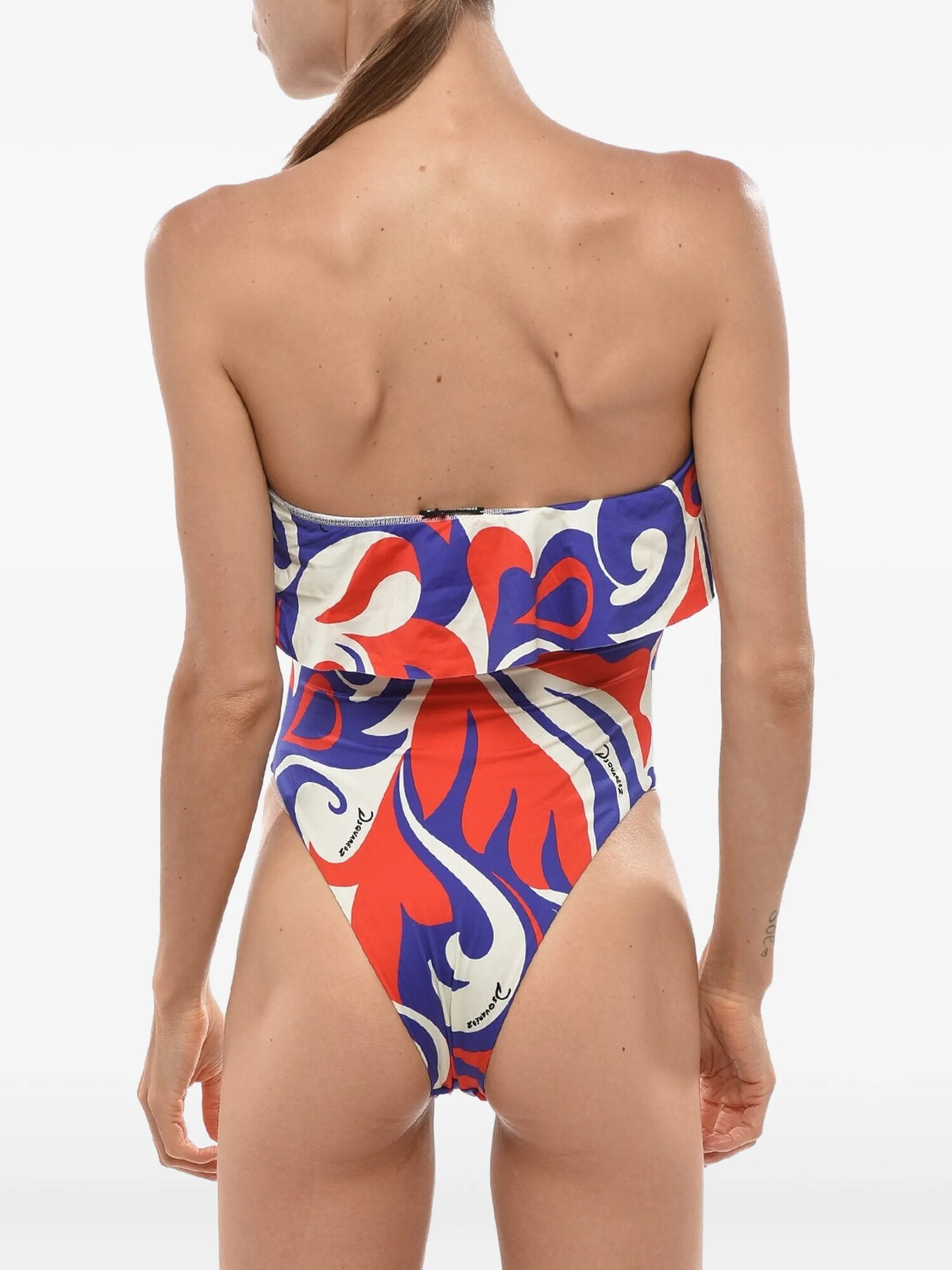 Купальник DSQUARED2 All-over printed swim strapless one piece, размер 44 — фото 1