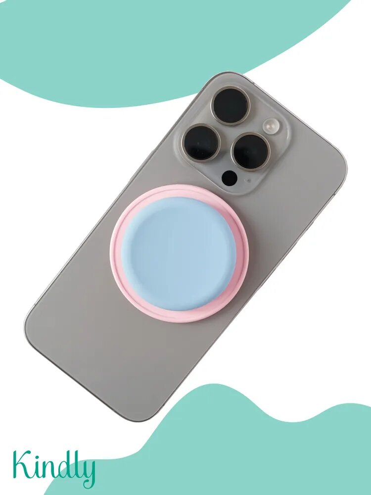 Попсокет MagSafe круглый магнитный, голубой/розовый, пластик, для телефона