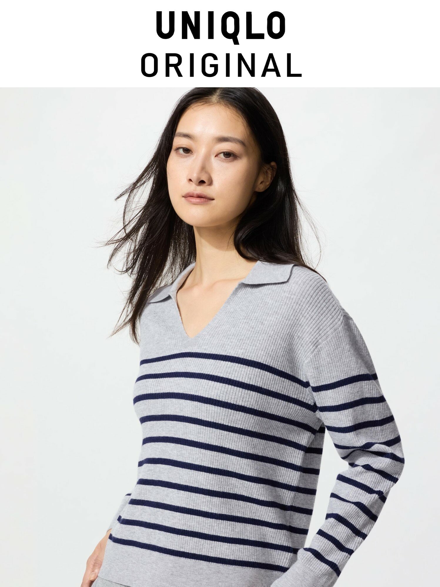 Свитер Washable Knit Ribbed Polo Sweater Striped, 1 шт.