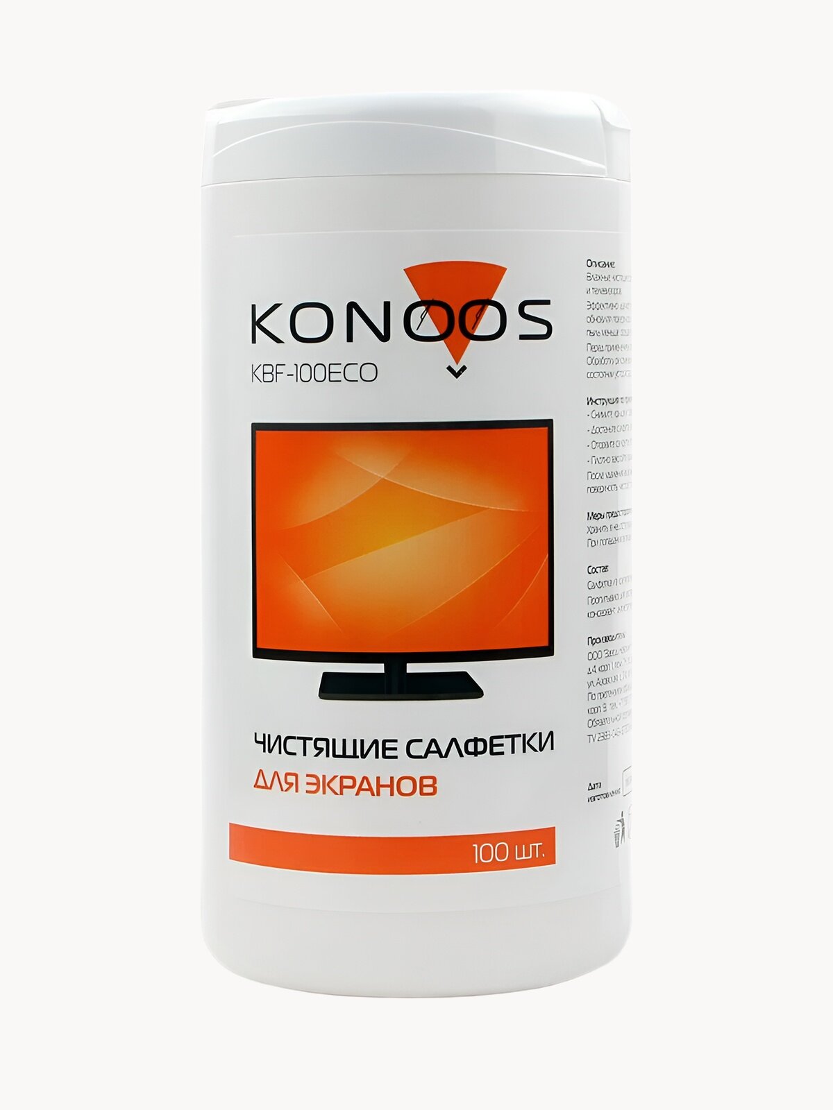 Чистящие салфетки для ЖК-экранов Konoos в банке 100 шт KBF-100ECO