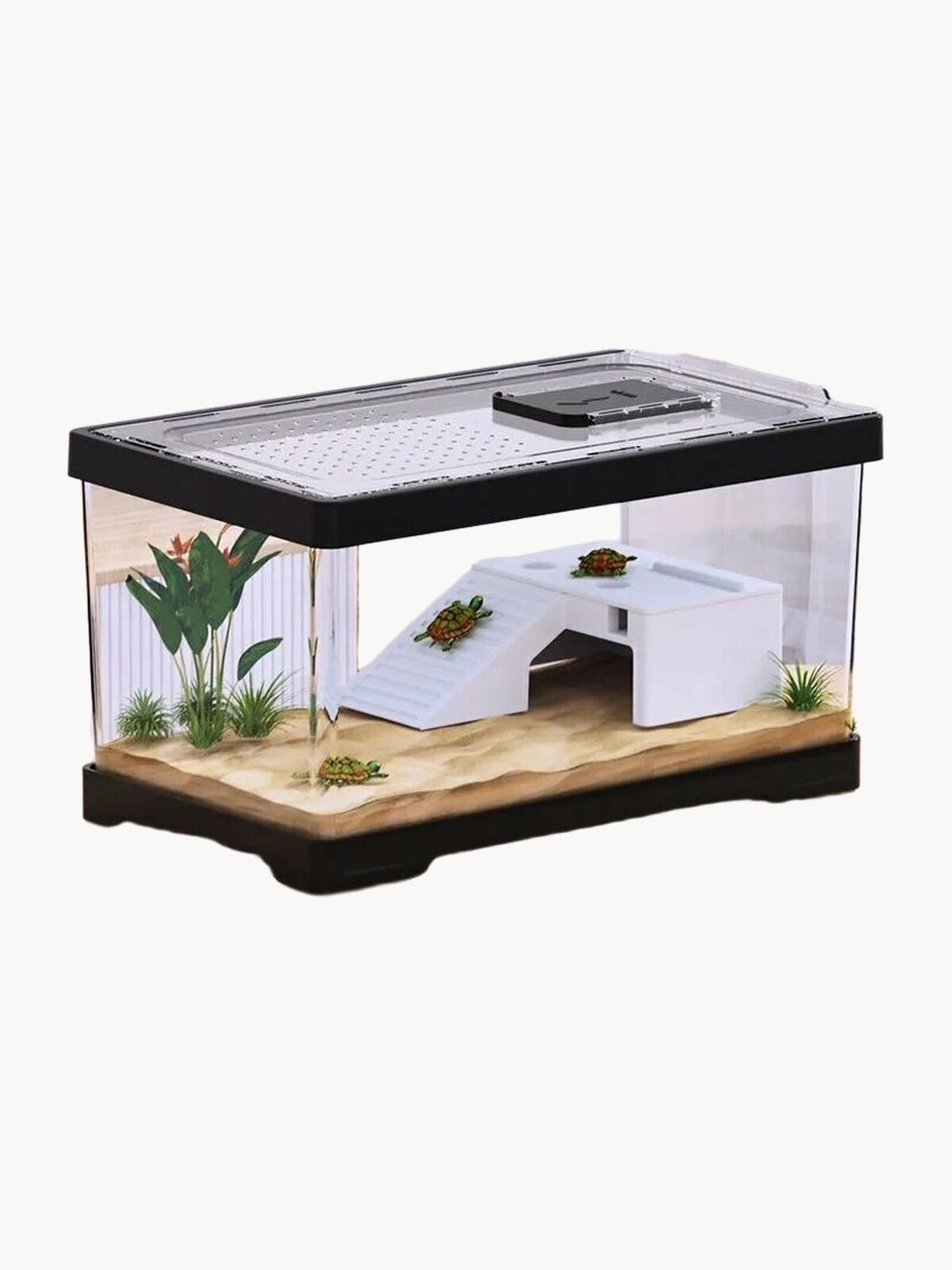 Террариум с крышкой для рептилий, пауков, улиток, богомолов, палочника, раков отшельников, грызунов, рыбок