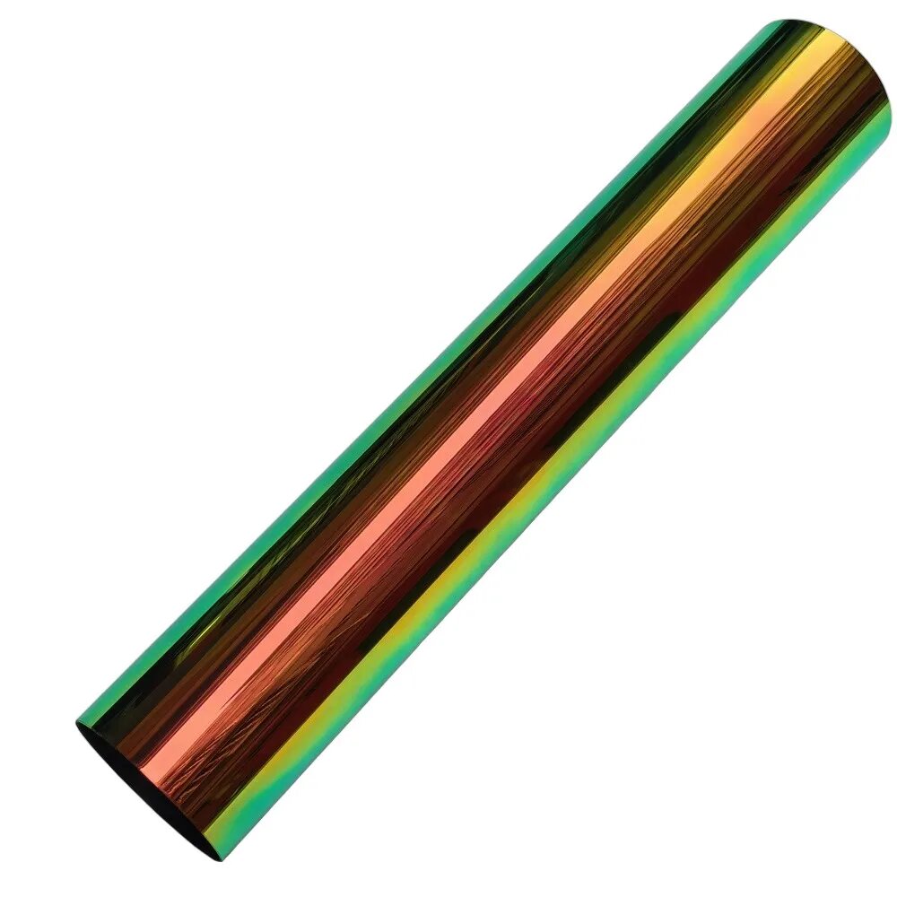 Премиальная Виниловая Пленка PET С Эффектом Радужного Хрома И Блестками Glossy Green Gold, 30x200 cm