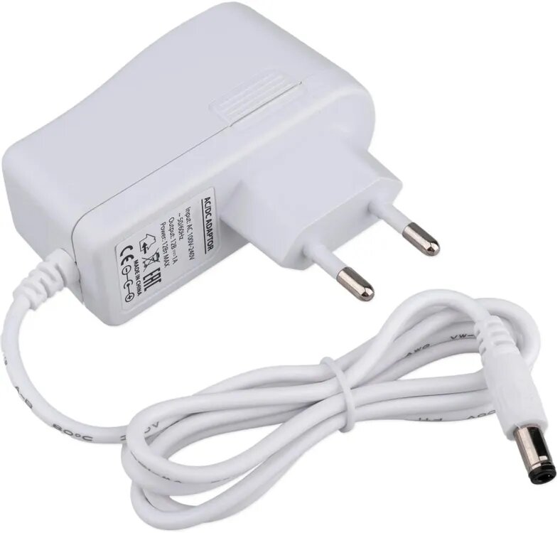 Адаптер питания PREMIER PCBNAC41, 12 В, 1A, 12Вт, белый