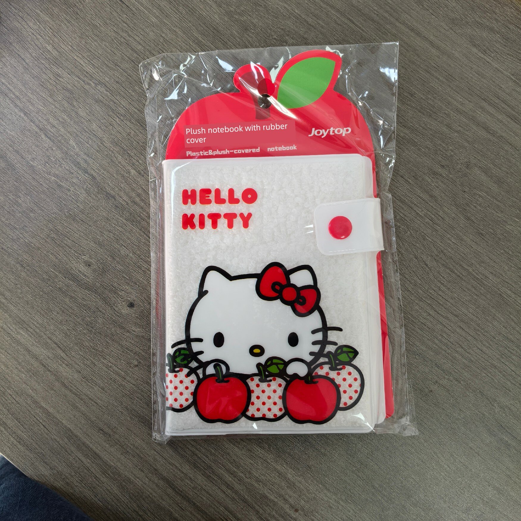 Плюшевый блокнот MINISO Hello Kitty с держателем для ручки, мягкая обложка, для ведения дневника. 64k резиновая обложка
