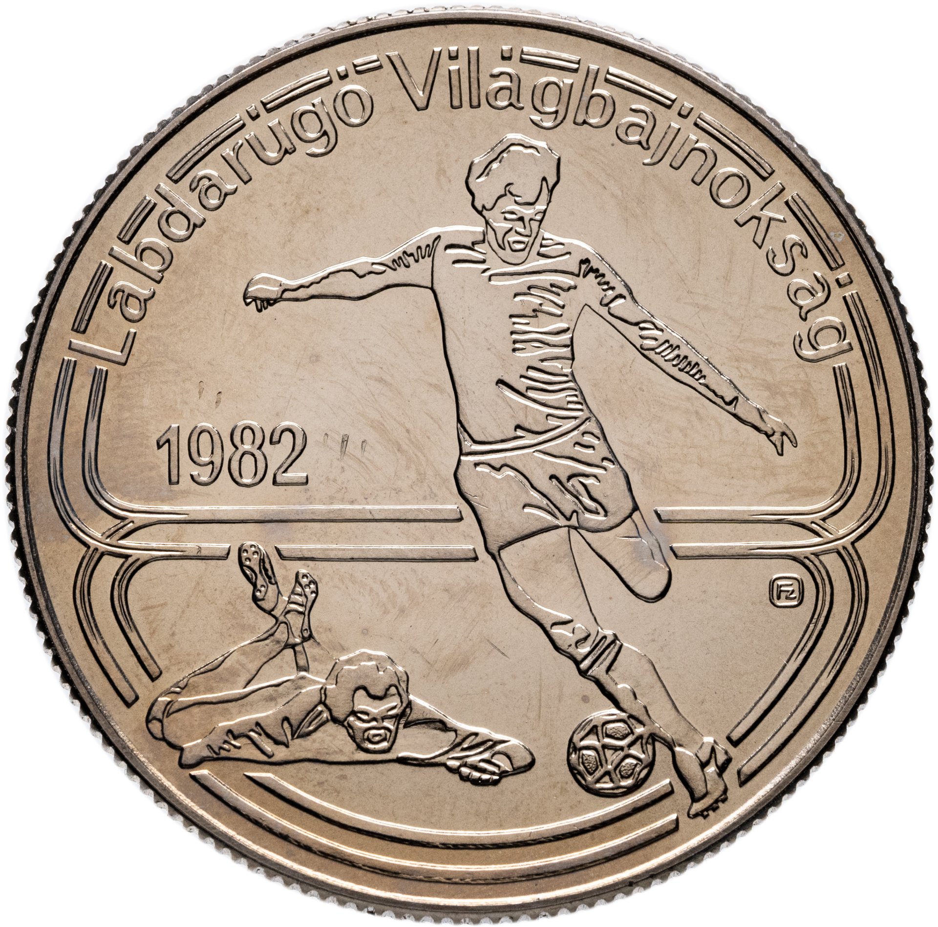 Венгрия 100 форинтов forint 1982 "Чемпионат мира по футболу", Мельхиор медь-никель, в сохранности BUNC