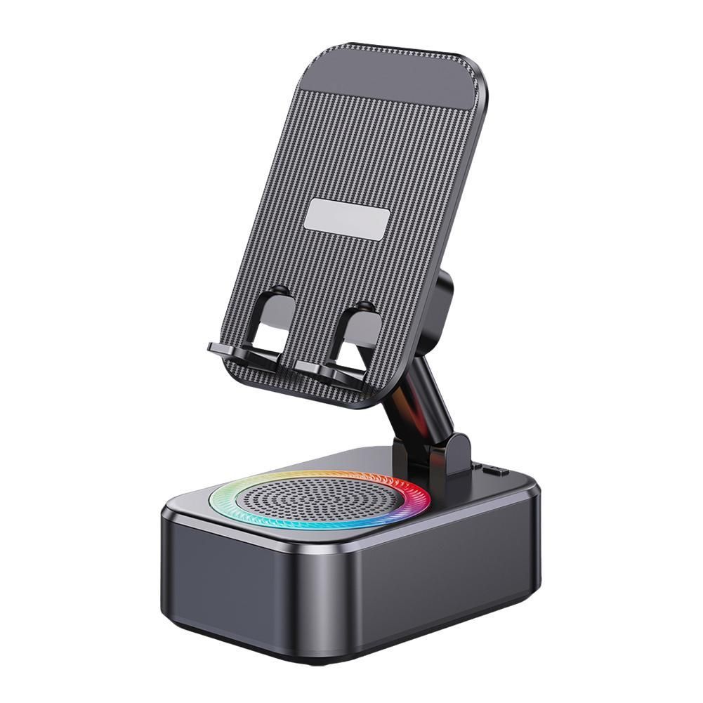 Беспроводная колонка ORI5688 со складной подставкой, Bluetooth 5.3, RGB-подсветка, чёрная