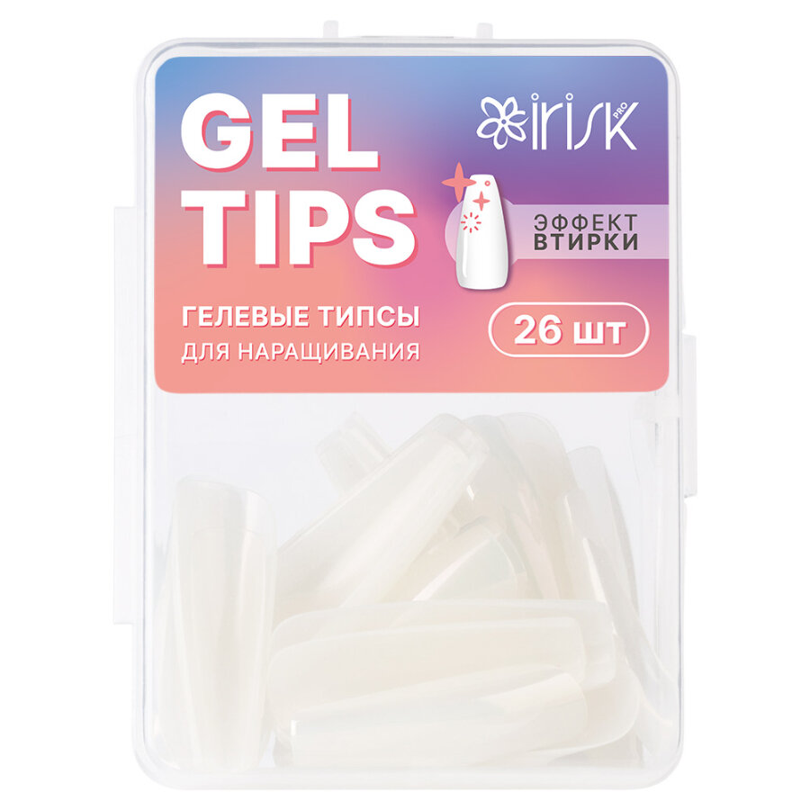 IRISK, Гелевые типсы Эффект втирки «Балерина» 02 бежевые, 26 шт
