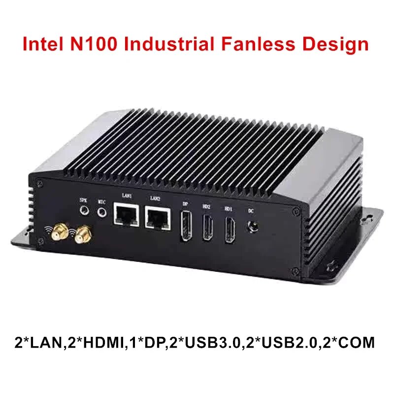 Безвентиляторный мини-ПК Intel N100 N95 Dual LAN Topton M4 3xStorage 3x4K UHD Брандмауэр NAS Офисный промышленный компьютер Windows 11 pfSense