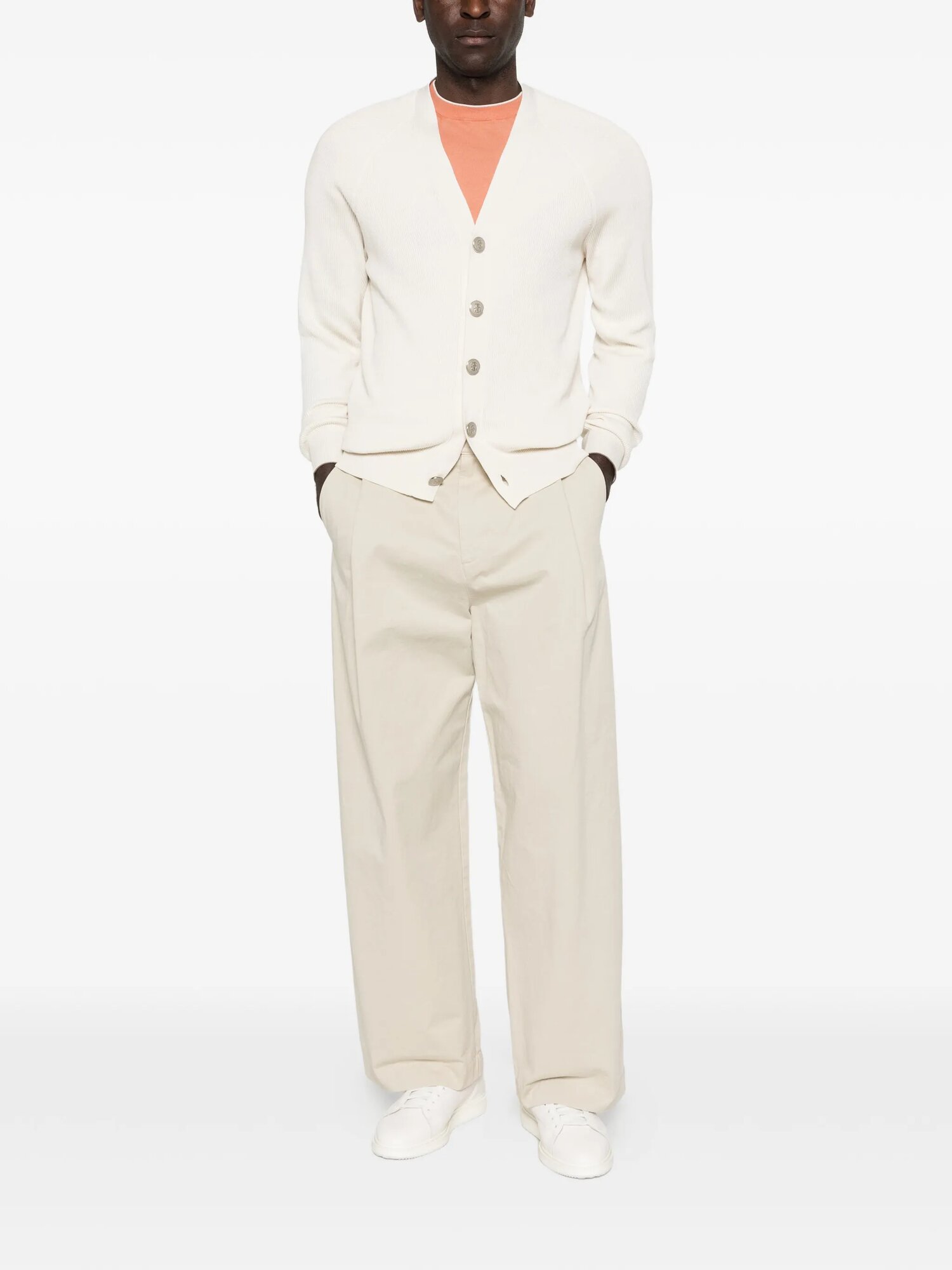 Кардиган BRUNELLO CUCINELLI Button ribbed cardigan, размер 52 — фото 1