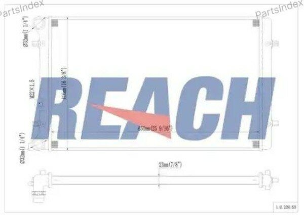 Радиатор REACH 1.41.2265.523 Vw Golf 1.6, 1.8, 1.8T, 2.0L 1999-
