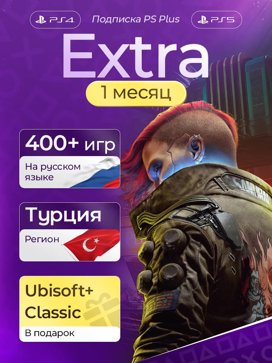 Подписка PS Plus Extra 1 месяц Турция PlayStation Plus Deluxe для PS4 PS5