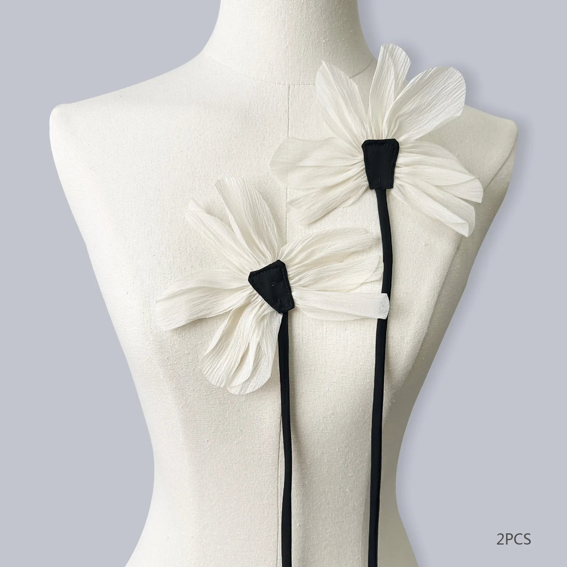 3D-броши из органзы в виде цветов Белый, A pair of apricot