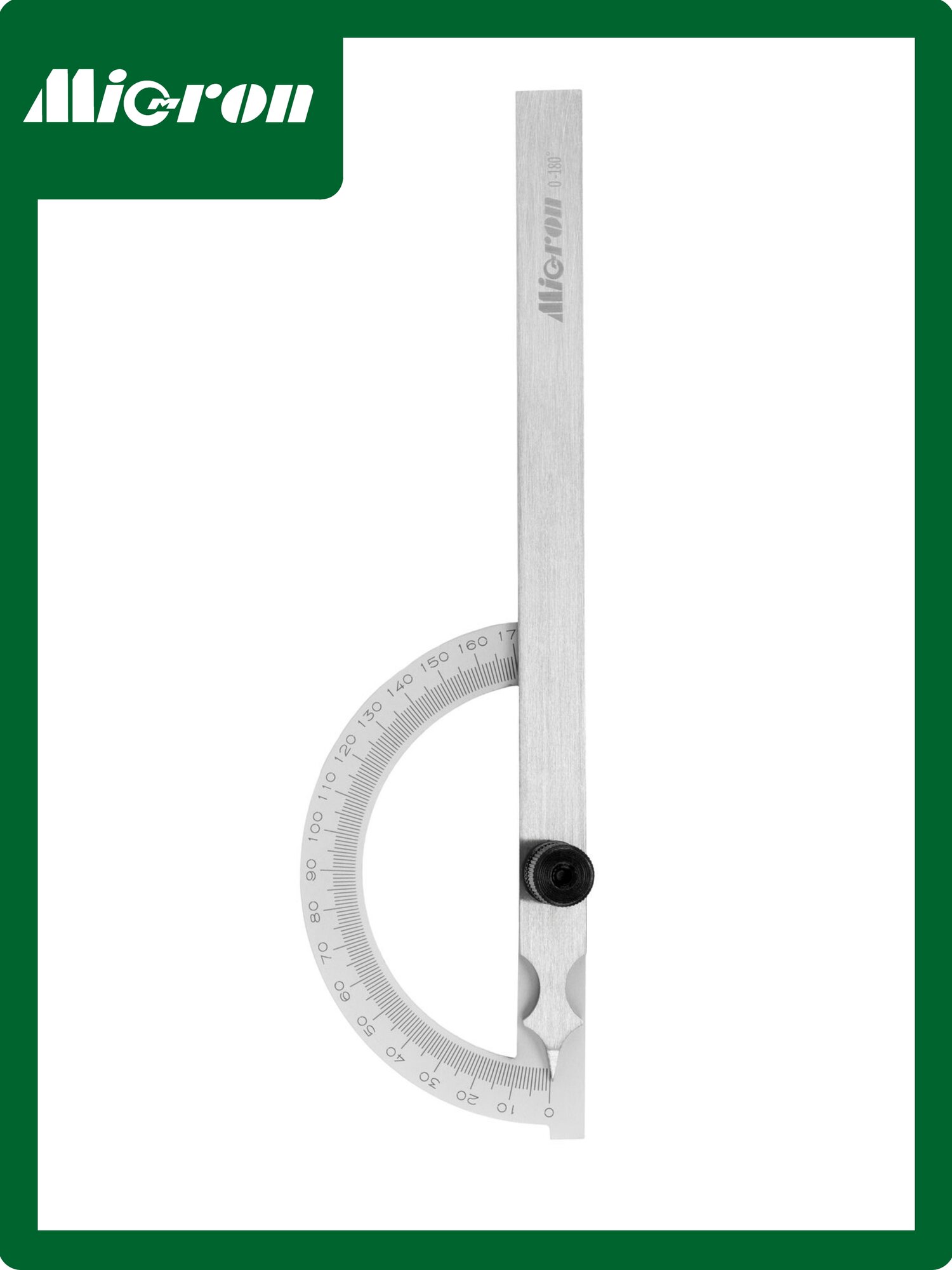 Угломер-транспортир Мicron УТ-180 0-180° ( 80х120мм, 1°) (грси № 93019-24)