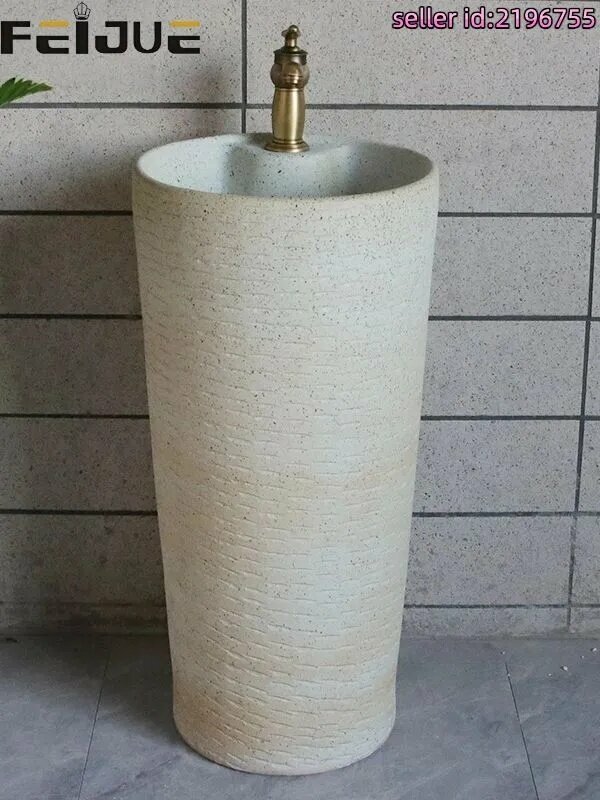 Отдельностоящая керамическая раковина для ванной, премиум комплект с донным клапаном и сифоном, габариты 41 на 41 на 80 см