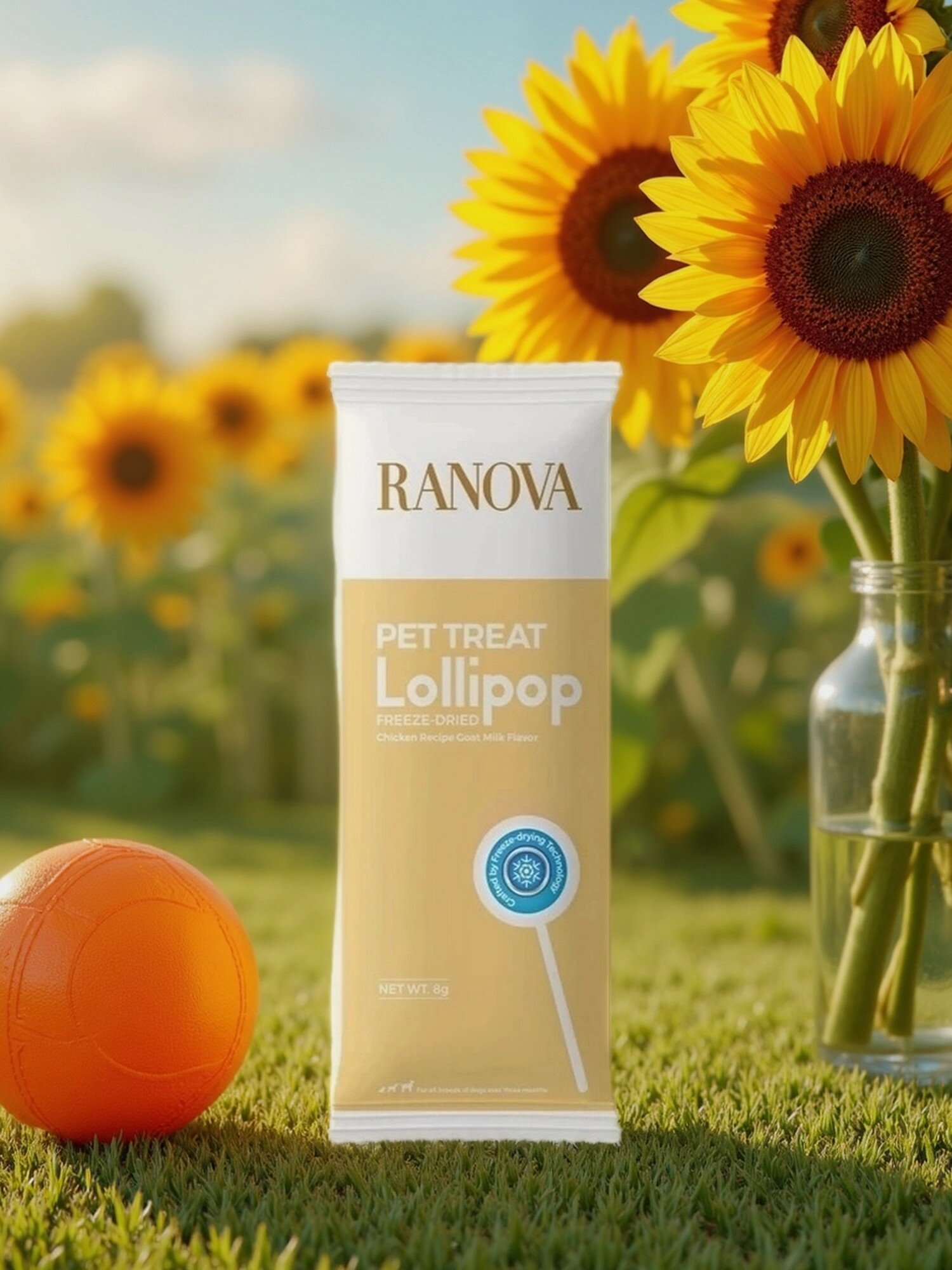 Лакомство Ranova для собак CN сублимированное на палочке с козьим молоком, 8 г