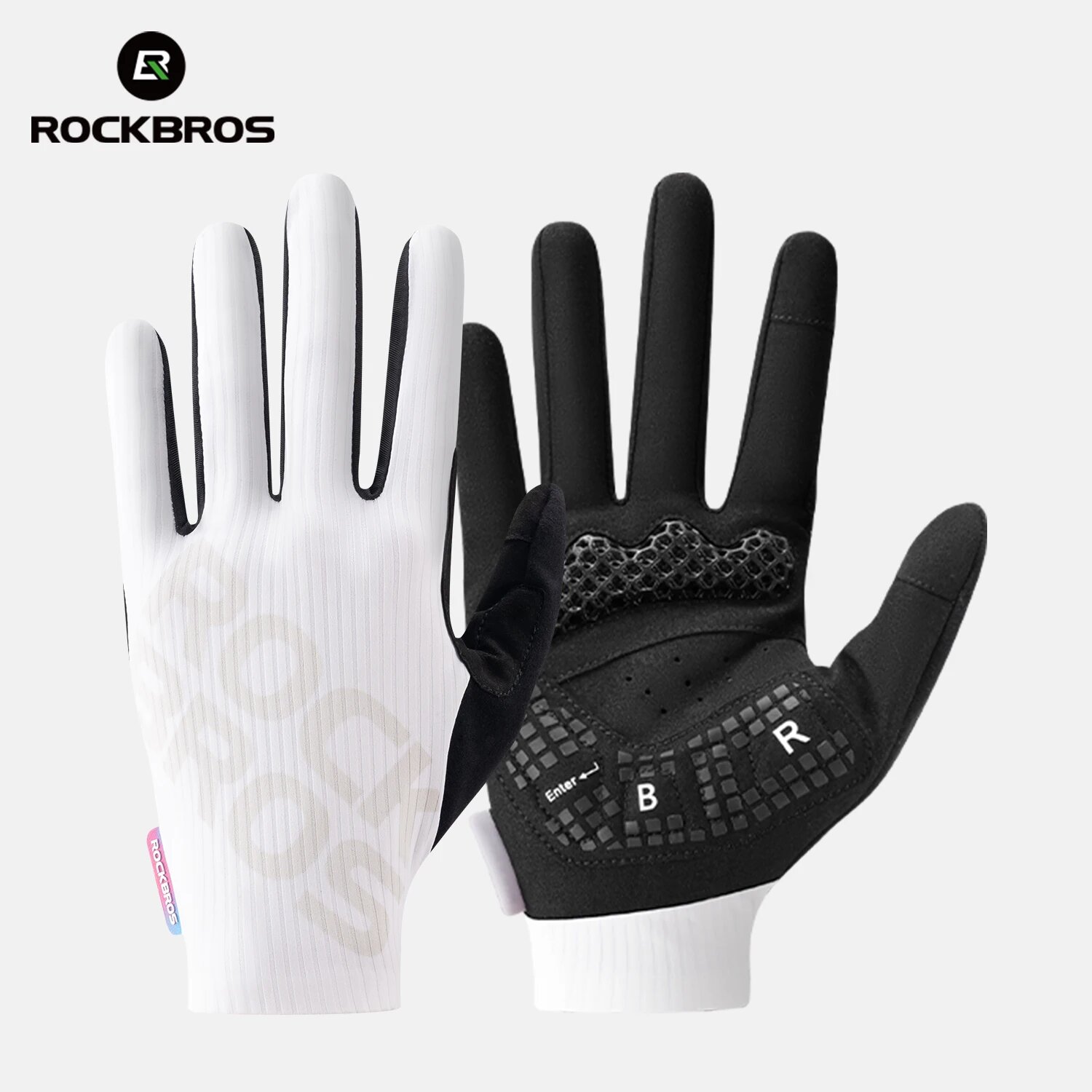 ROCKBROS Велосипедные перчатки с длинными пальцами XL, 16310013 White