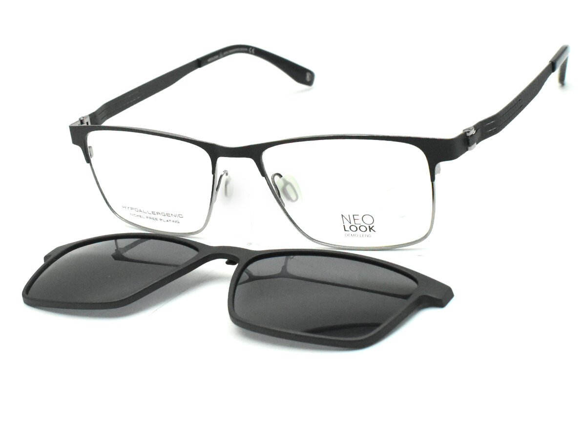 Оправа для очков Neolook N-8074 COL91 пол Мужской форма оправы Прямоугольная цвет оправы Чёрный, Серебряный