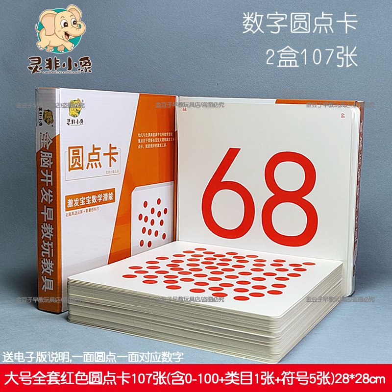 Полный комплект карточек с точками Домана 107 шт. с цифрами 0-100 и символами 28x28см