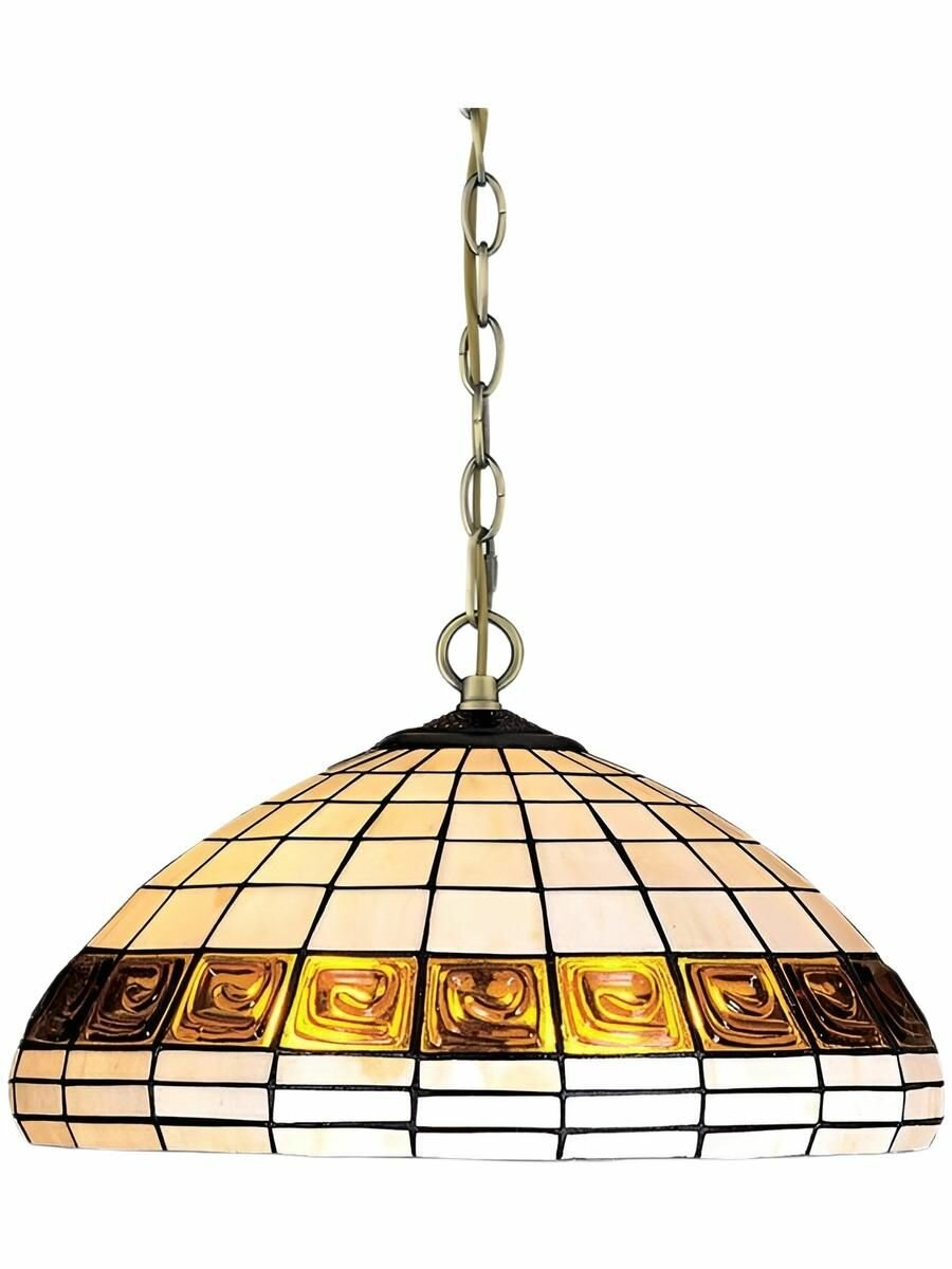 Люстра Tiffany T 18219C, E27, 180 Вт, стекло, бронза, полукруг