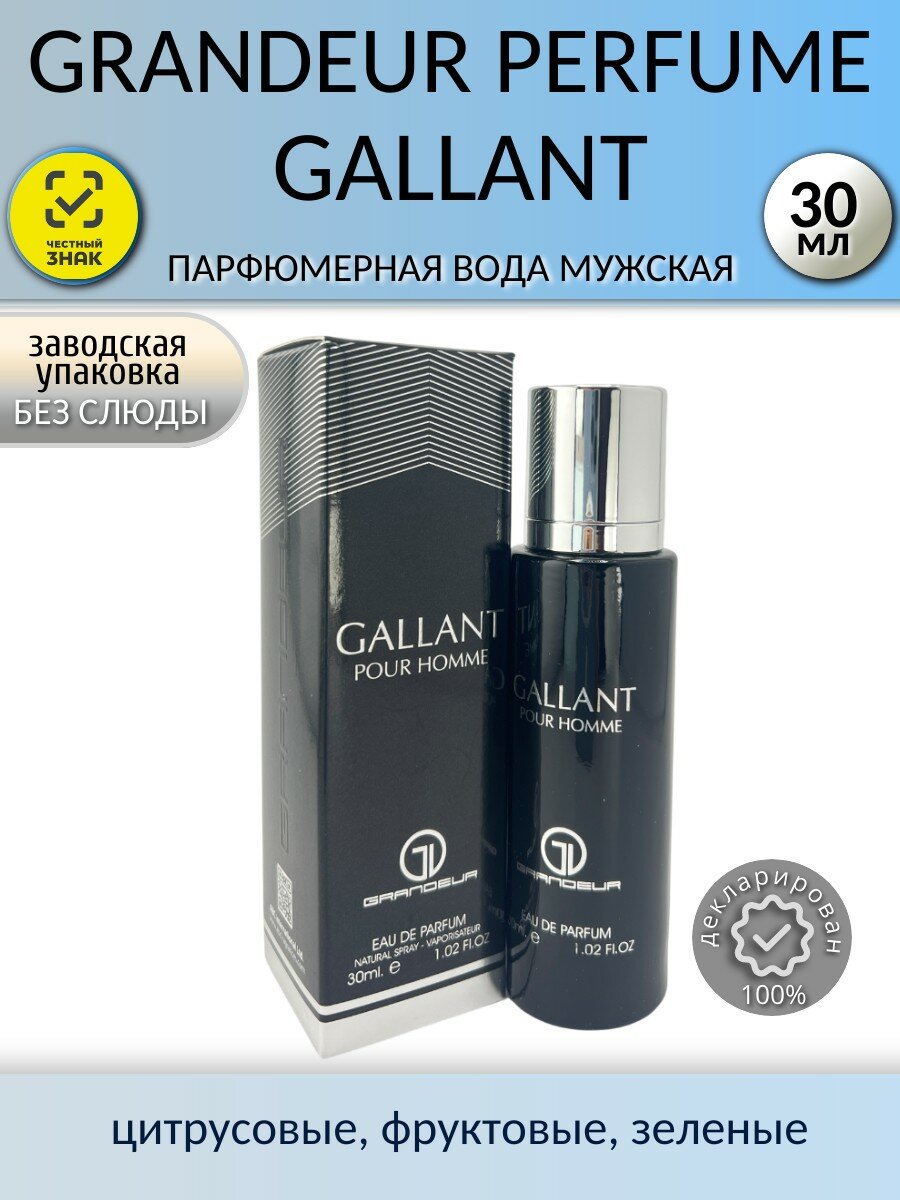 Grandeur Perfume Gallant Grandeur Perfume Парфюмерная вода Мужская 30мл
