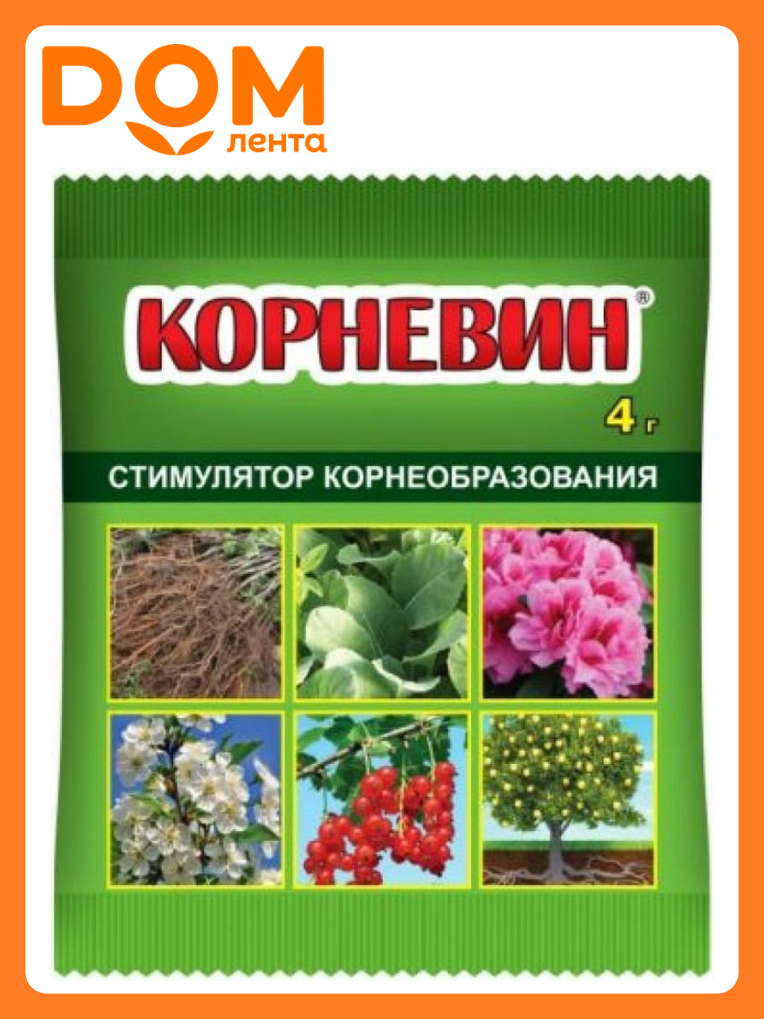 Стимулятор корнеобразования Корневин 4 г, форма выпуска порошок