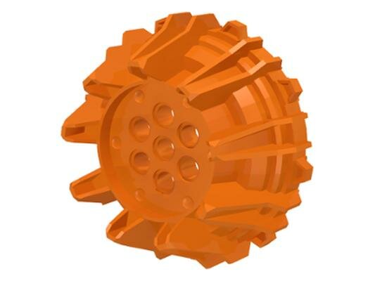 Деталь Lego 64712 Wheel Hard Plastic with Small Cleats and Flanges