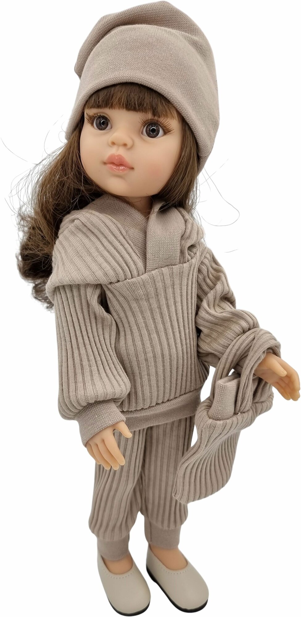 Одежда для куклы 32 см Paola Reina - Комплект вязаной одежды, цвет бежевый - Паола Рейна 5904999499393