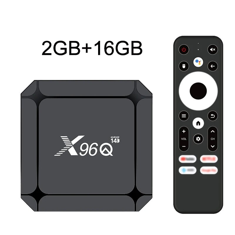 Android 14 X96Q TV BOX Rockchip RK3518 Wi-Fi6 2 ГБ 16 ГБ Голосовой пульт Google Assistant Медиаплеер 4K Smart Android TV Set Top Box