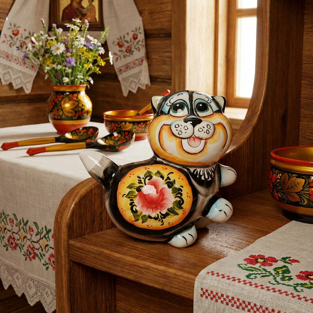 Фигурка Кот Пафнутий ГЛ-678 Народные промыслы Фарфор